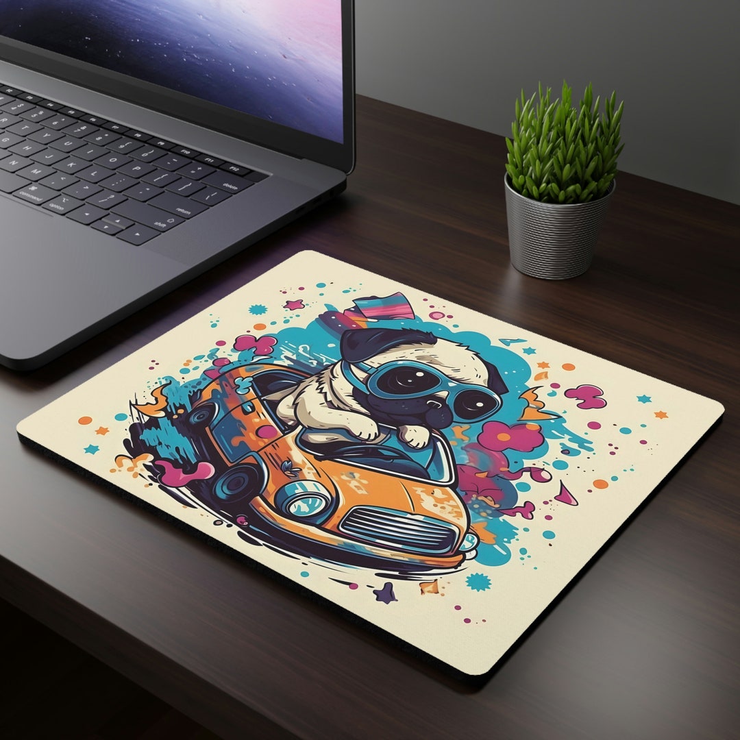 Kawaii Mousepad Puppy Pug Mousepad Cute Dog Mousepad Kawaii Mouse Pad ...