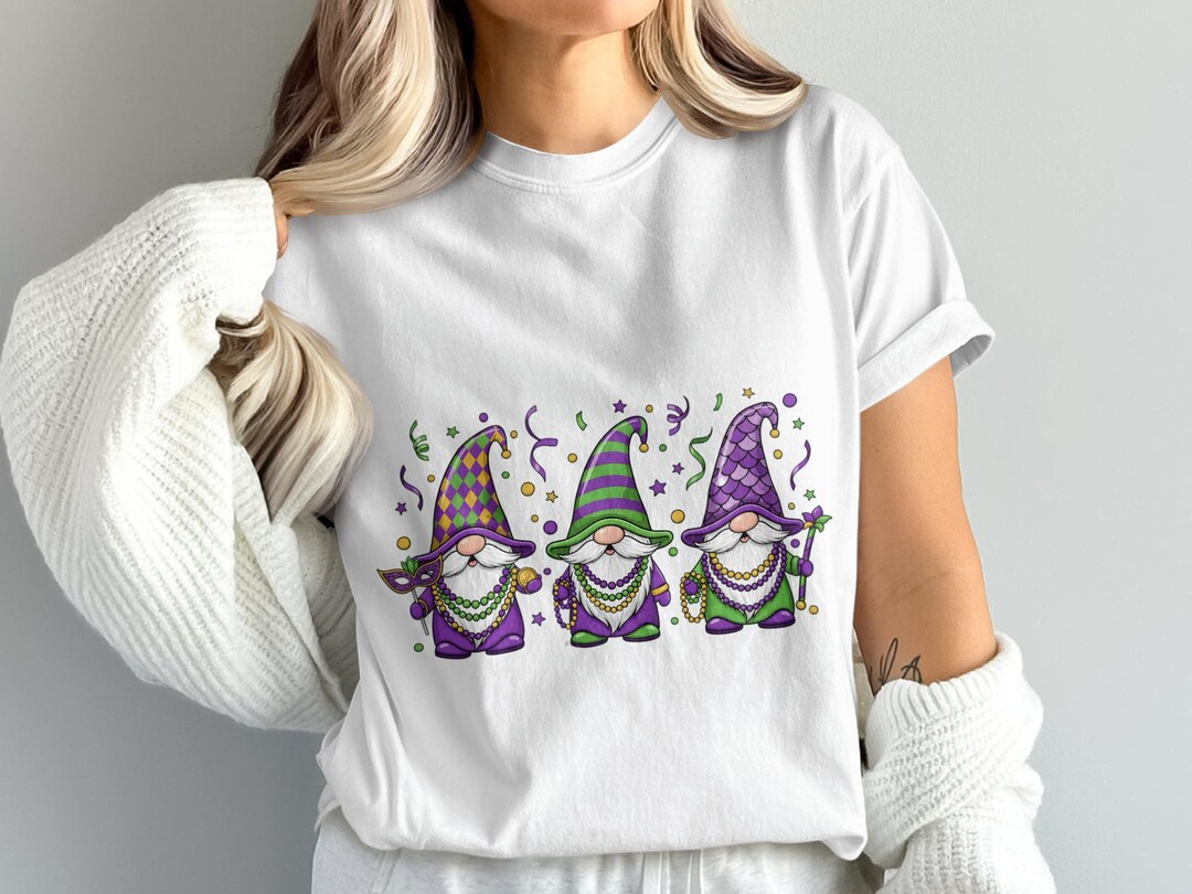 Mardi Gras Gnomes PNG, Trendy Sublimation Design, DTF Transfer Image ...