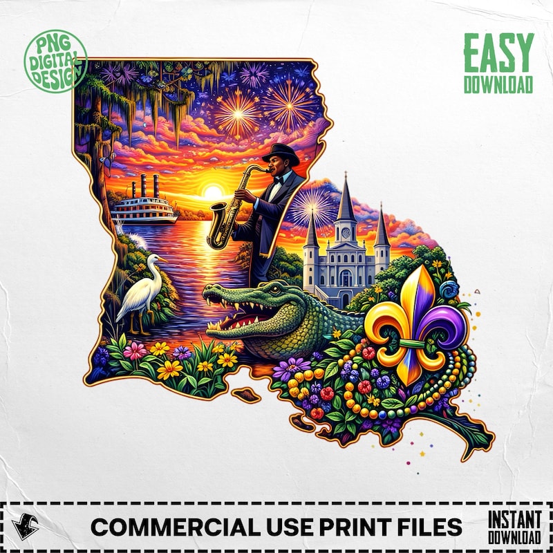 Louisiana Clipart - Etsy