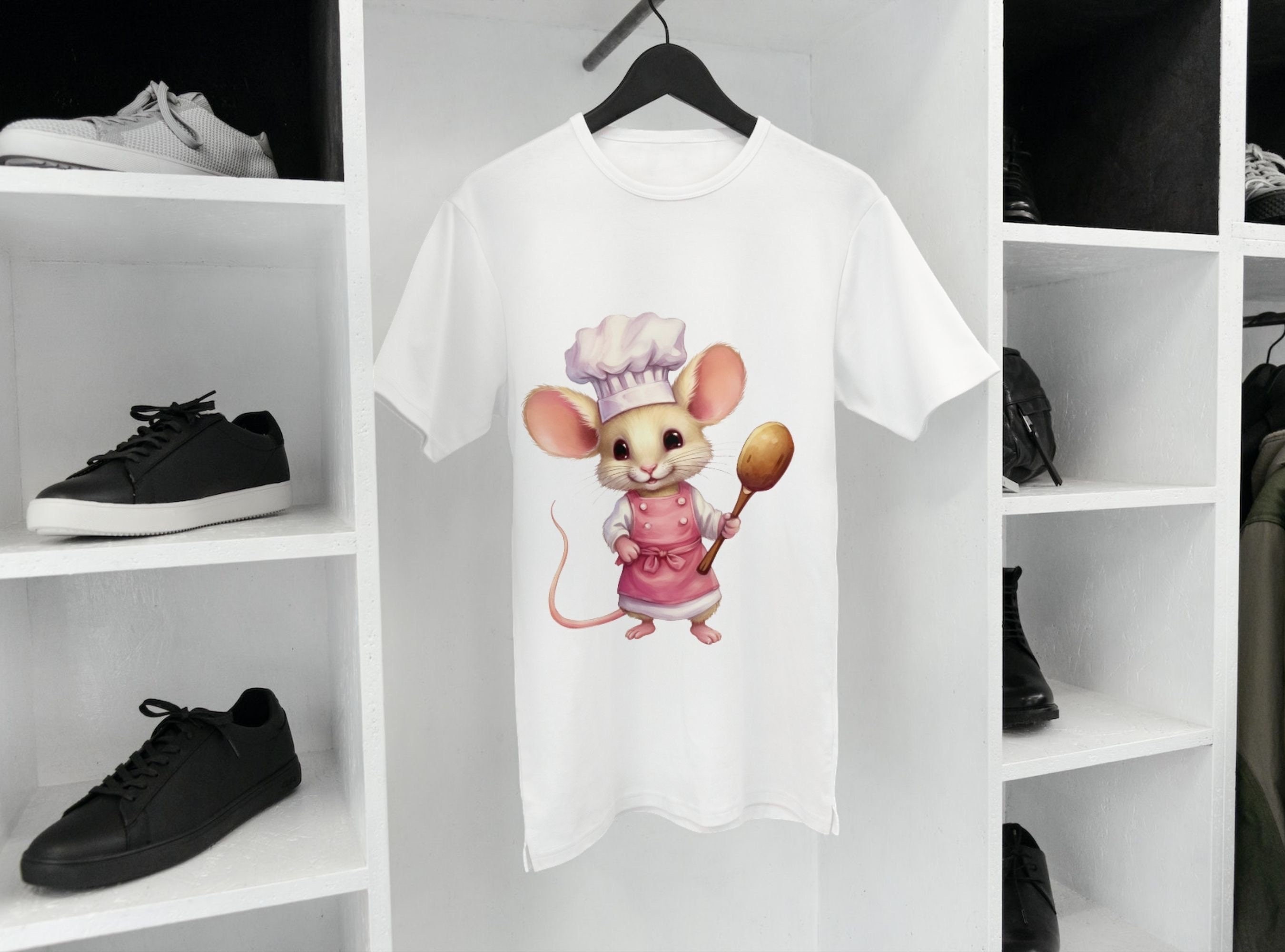 Watercolor Little Pink Mouse Clipart - Fairytale Mice 12 PNG Digital ...