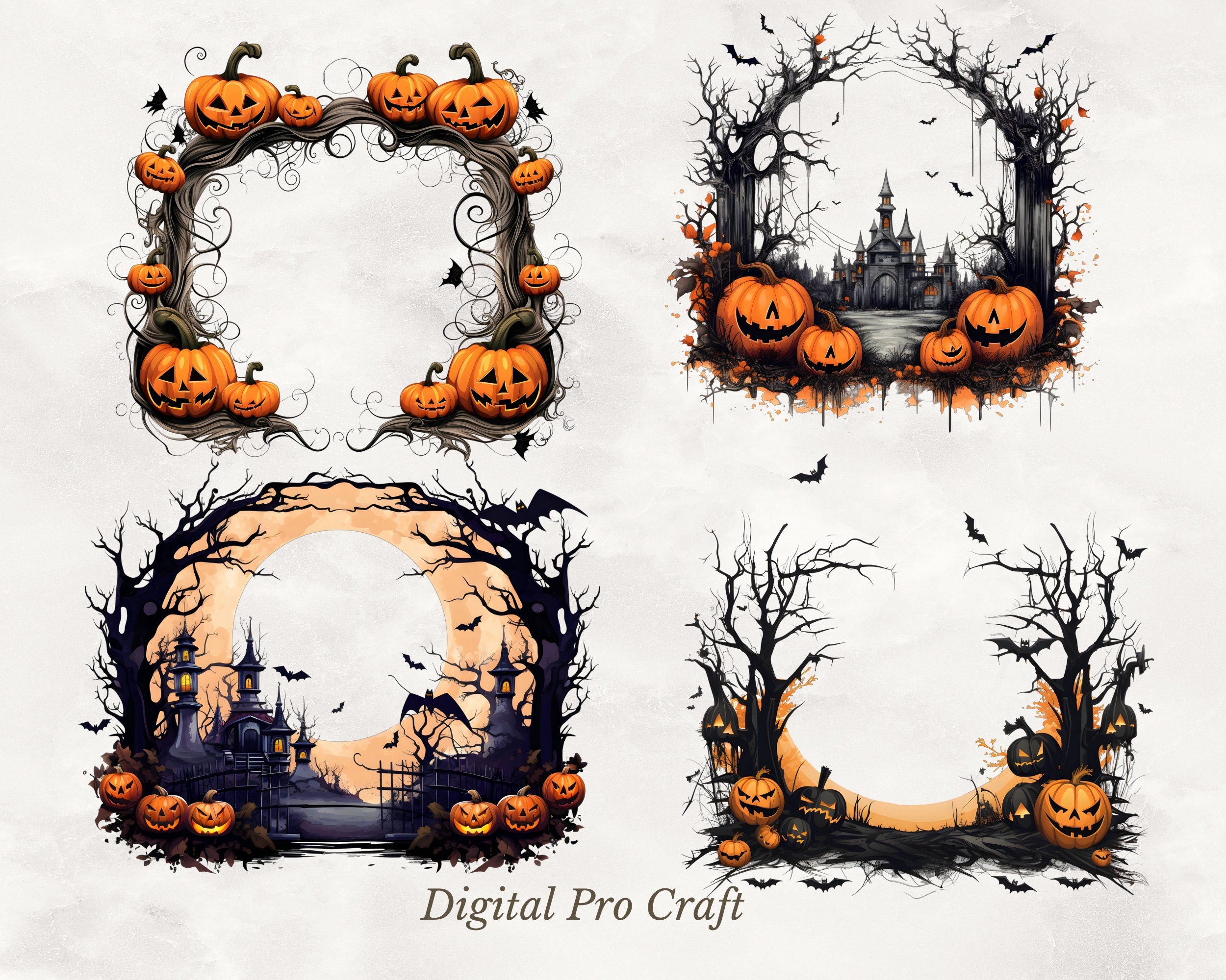 12 Halloween Border Clipart-high Quality Png’s-spooky Clipart ...