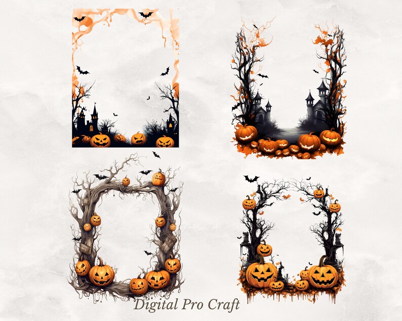 12 Halloween Border Clipart-high Quality Png-jpeg-spooky Clipart ...