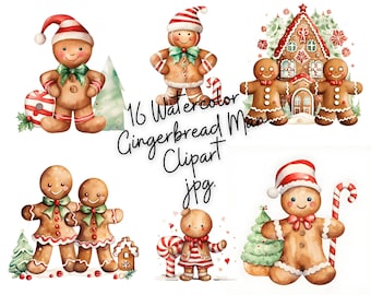 14 Gingerbread Man Clipart, Set1, High Quality Jpgs,digital Download ...