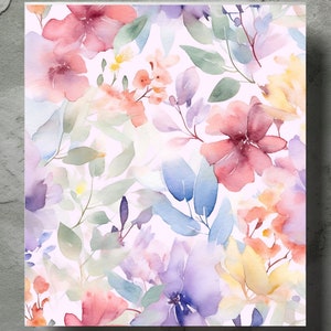 Floral Medley Digital Paper Watercolor Flower Backgrounds 12 Designs ...