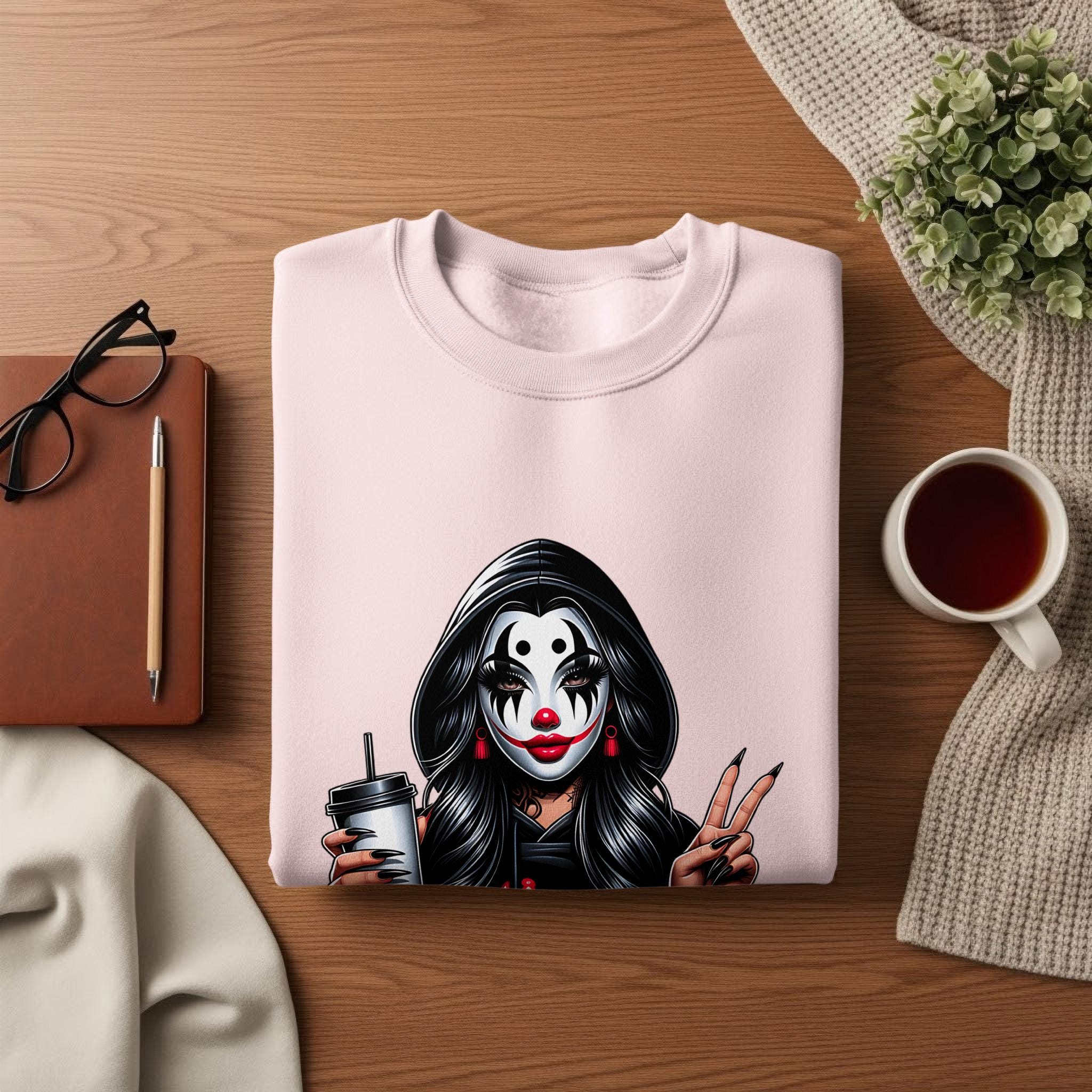 Mama Clown Clipart Png, Scary Clown Woman Png, Hooded Mama Sublimation ...