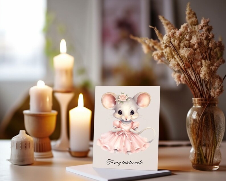 Watercolor Little Pink Mouse Clipart Fairytale Mice 12 PNG - Etsy