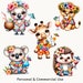 Cute Summer Animals PNG Clipart Watercolor Tropical Animals in Hawaiian ...