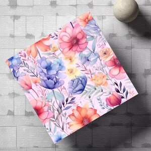 Floral Medley Digital Paper - Watercolor Flower Backgrounds - 12 ...