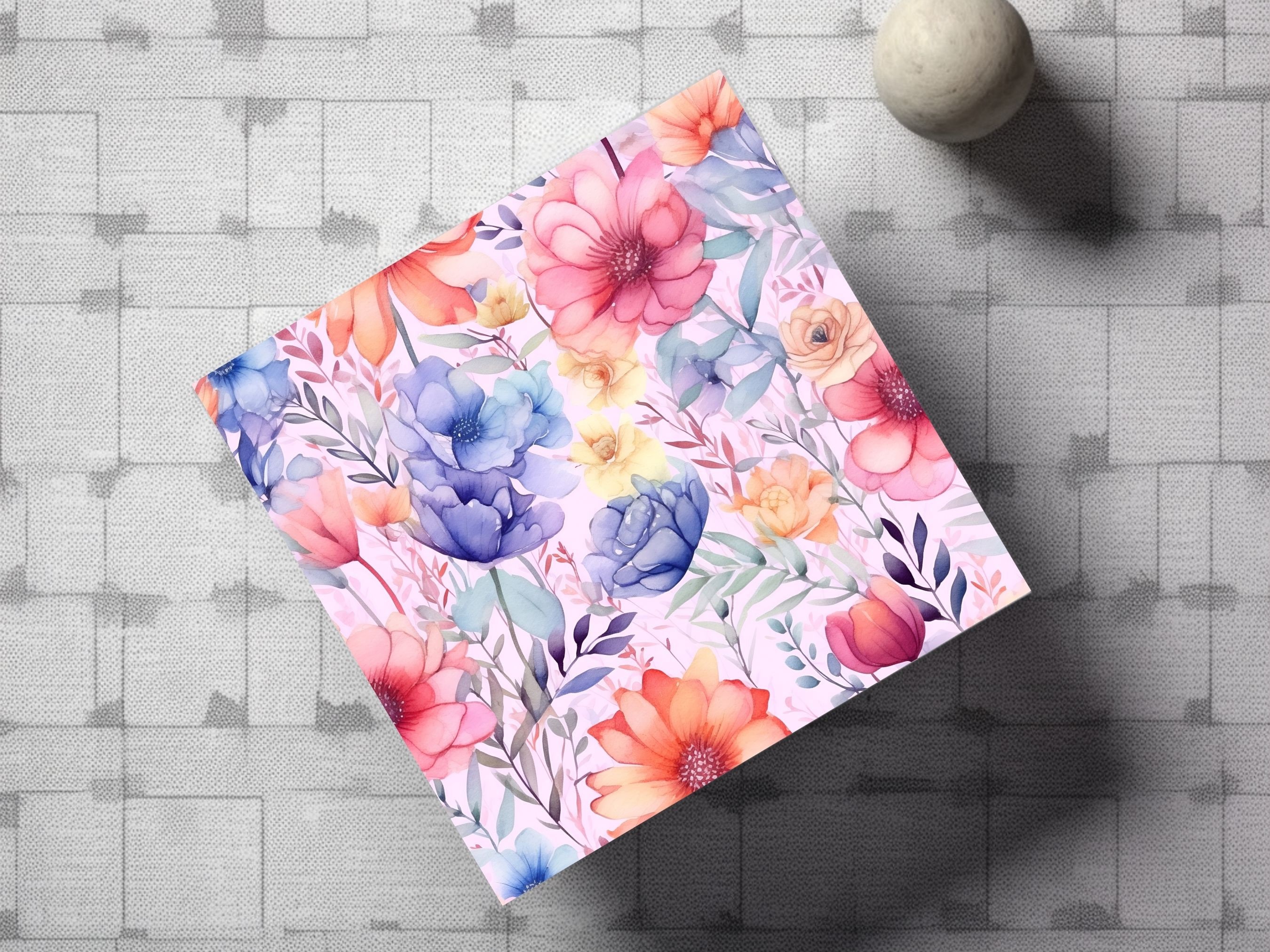 Floral Medley Digital Paper Watercolor Flower Backgrounds - Etsy