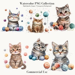 Watercolor Kitten Clipart, Cute Cat Digital Download, Printable Art ...