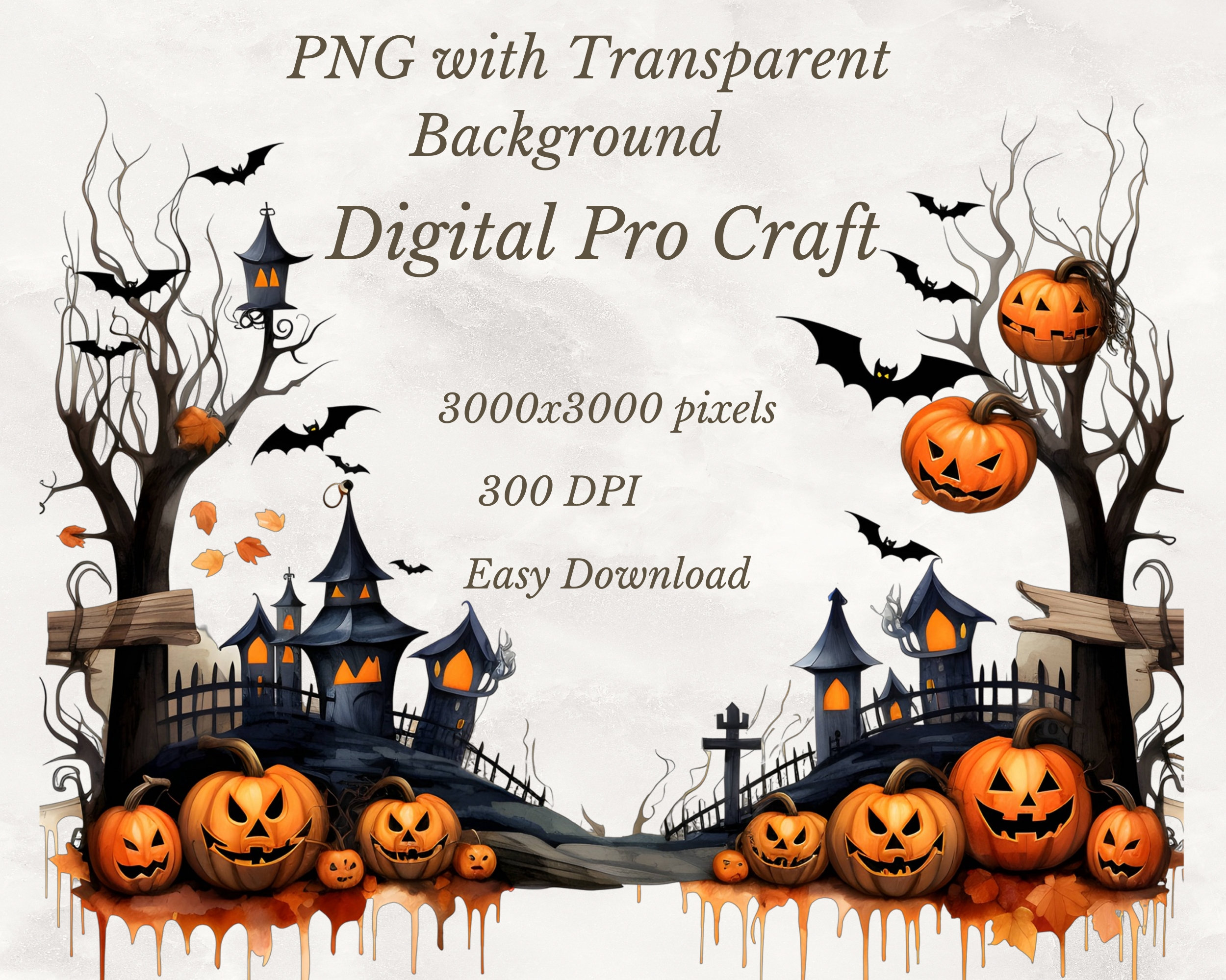 12 Halloween Border Clipart-high Quality Png’s-spooky Clipart ...