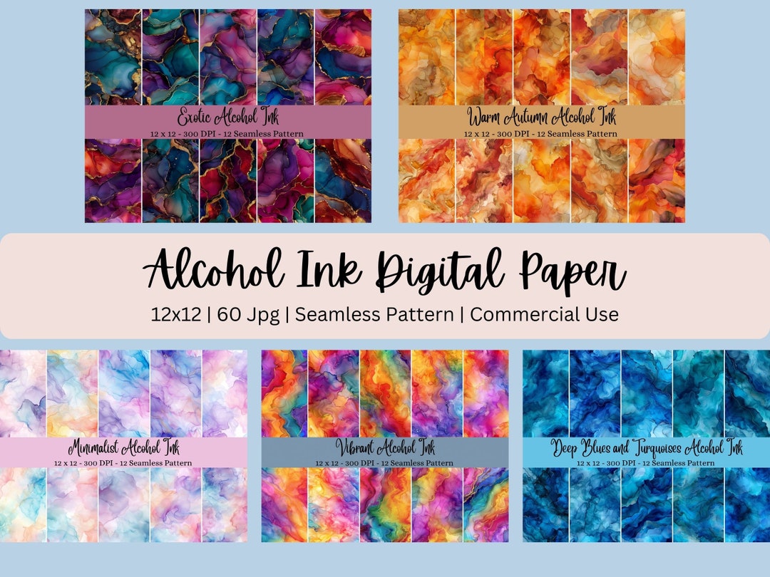 Alcohol Ink Digital Paper Bundle of 60, Seamless Pattern,scrapbooking ...