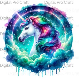 Galaxy Unicorn Clipart | Mystical Unicorn Clipart Bundle | 4 High ...