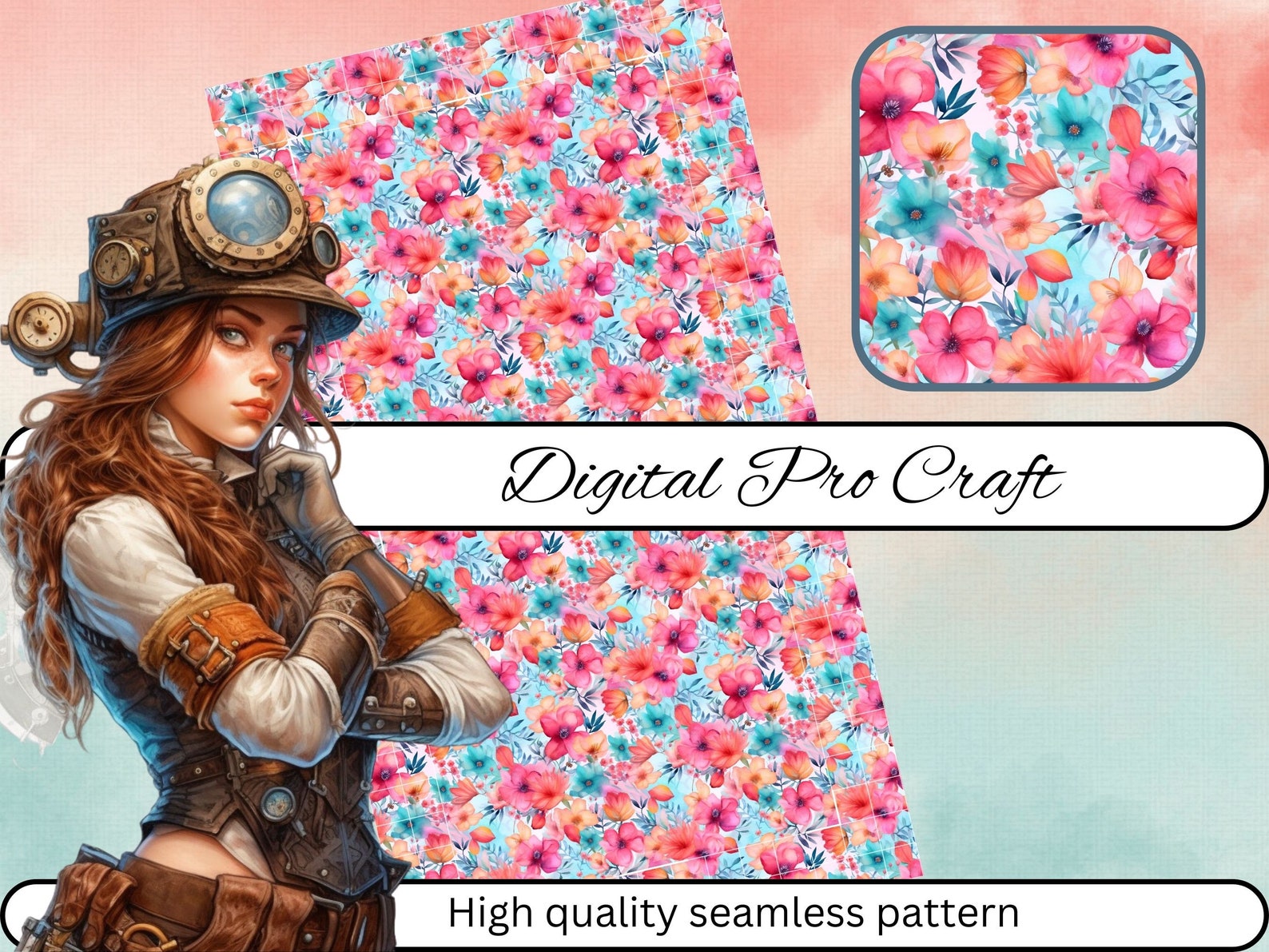 Floral Medley Digital Paper - Watercolor Flower Backgrounds - 12 ...