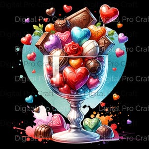 Watercolor Sweet Valentines Day Collection Clipart, 4 PNG Valentines ...