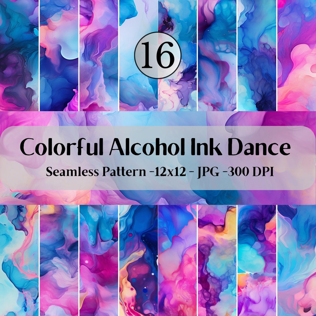 Colorful Dance Alcohol Ink Digital Paper ,alcohol Ink Clipart ...