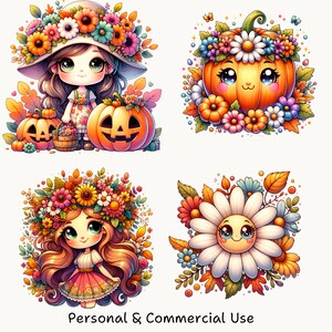 Watercolor Retro Halloween Collection Clipart – 16 PNG Halloween ...