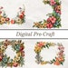 Antique Spring Flowers Floral Card Borders Clipart - Flower Corners ...