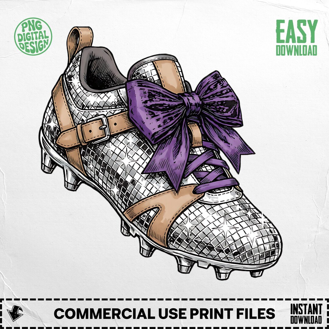 Vintage Bow Football Shoe Png, Sublimation Design, Western Boot Clipart ...