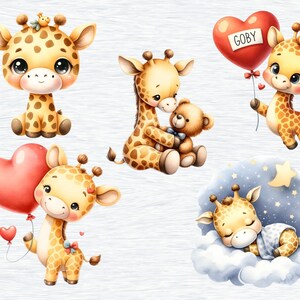 Cute Giraffe Clipart, Giraffe PNG, Baby Animal Clipart, Safari Nursery ...