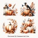 Fall Pumpkin Watercolor Clipart – Autumn Coffee PNG Bundle, Harvest ...
