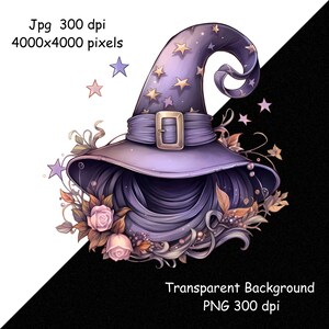 Pastel Halloween Witch Hat Clipart-fall Cute Little Cottages PNG and ...