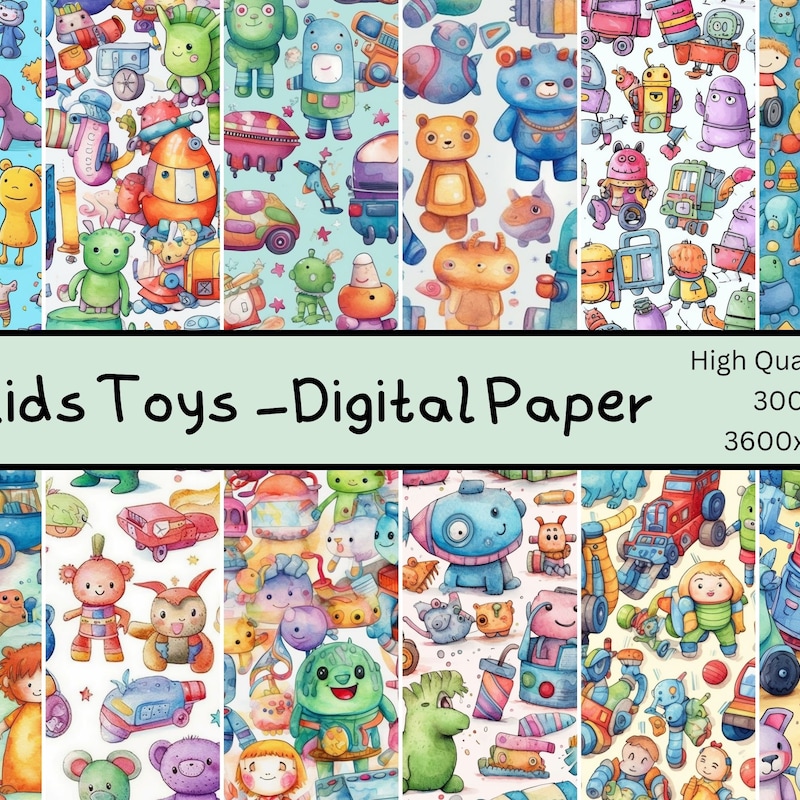 Kids Digital Paper - Etsy