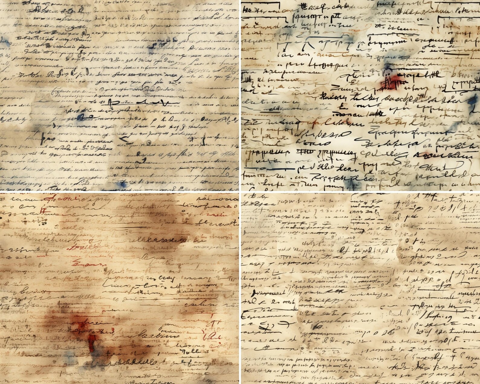 Vintage Handwriting Versatile Digital Paper Seamless Patterns Texture ...