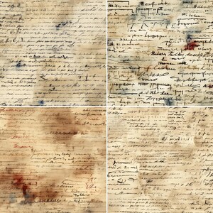 Vintage Handwriting Versatile Digital Paper Seamless Patterns Texture ...