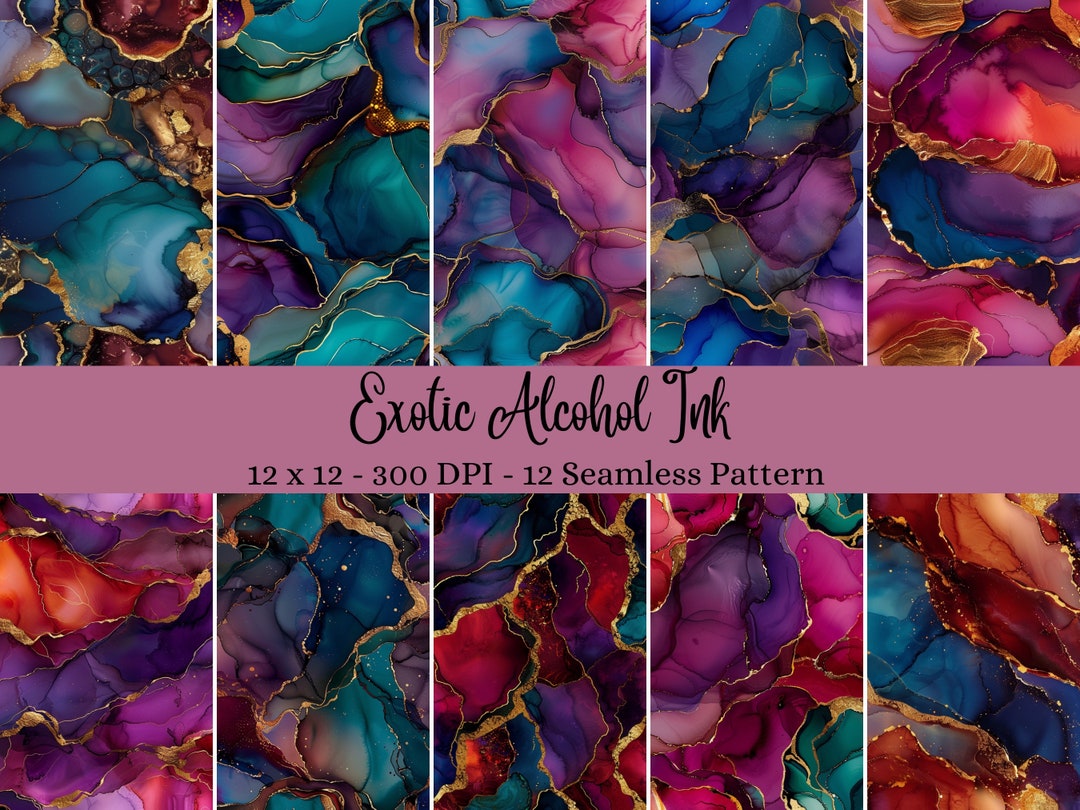 Exotic Alcohol Ink Patterns, Digital Paper Pack, Seamless Backgrounds ...