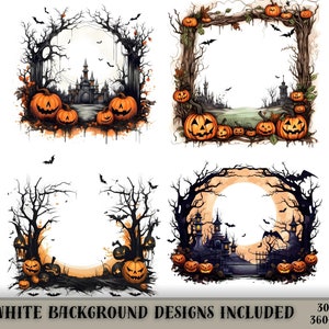 17 Halloween Border Clipart-jpeg on White Background-spooky Clipart ...