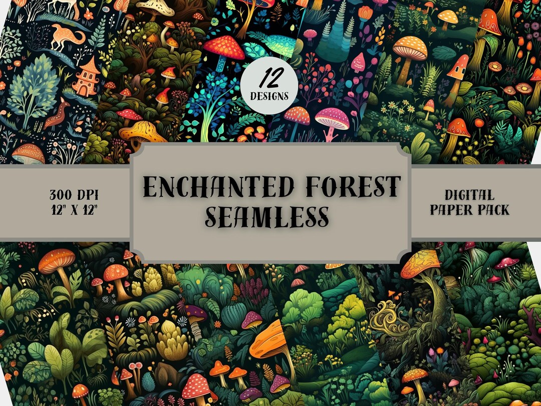 Enchanted Forest SEAMLESS Patterns - Enchanted Forest Digital Paper ...