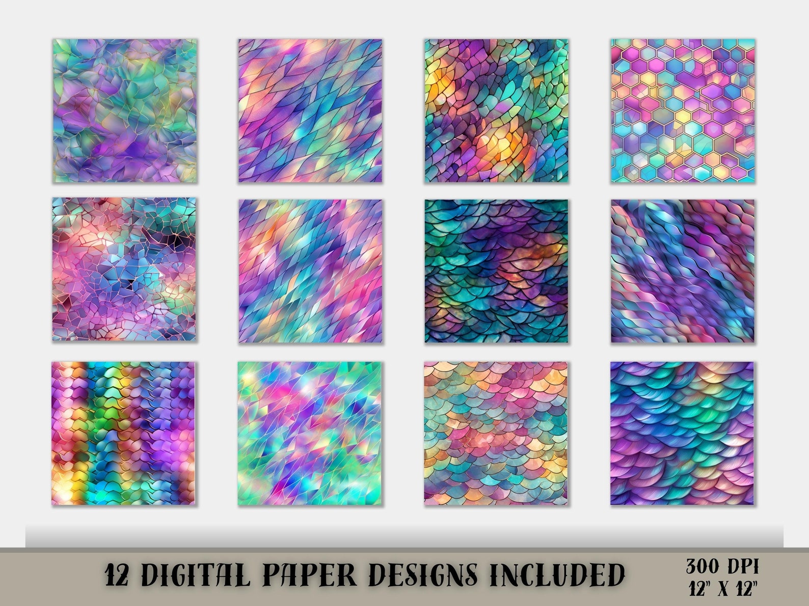 Ultimate Iridescent Textures - Seamless Digital Paper Metallic Textures ...
