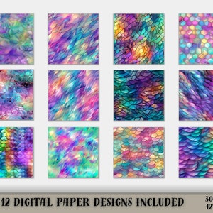 Ultimate Iridescent Textures - Seamless Digital Paper Metallic Textures ...