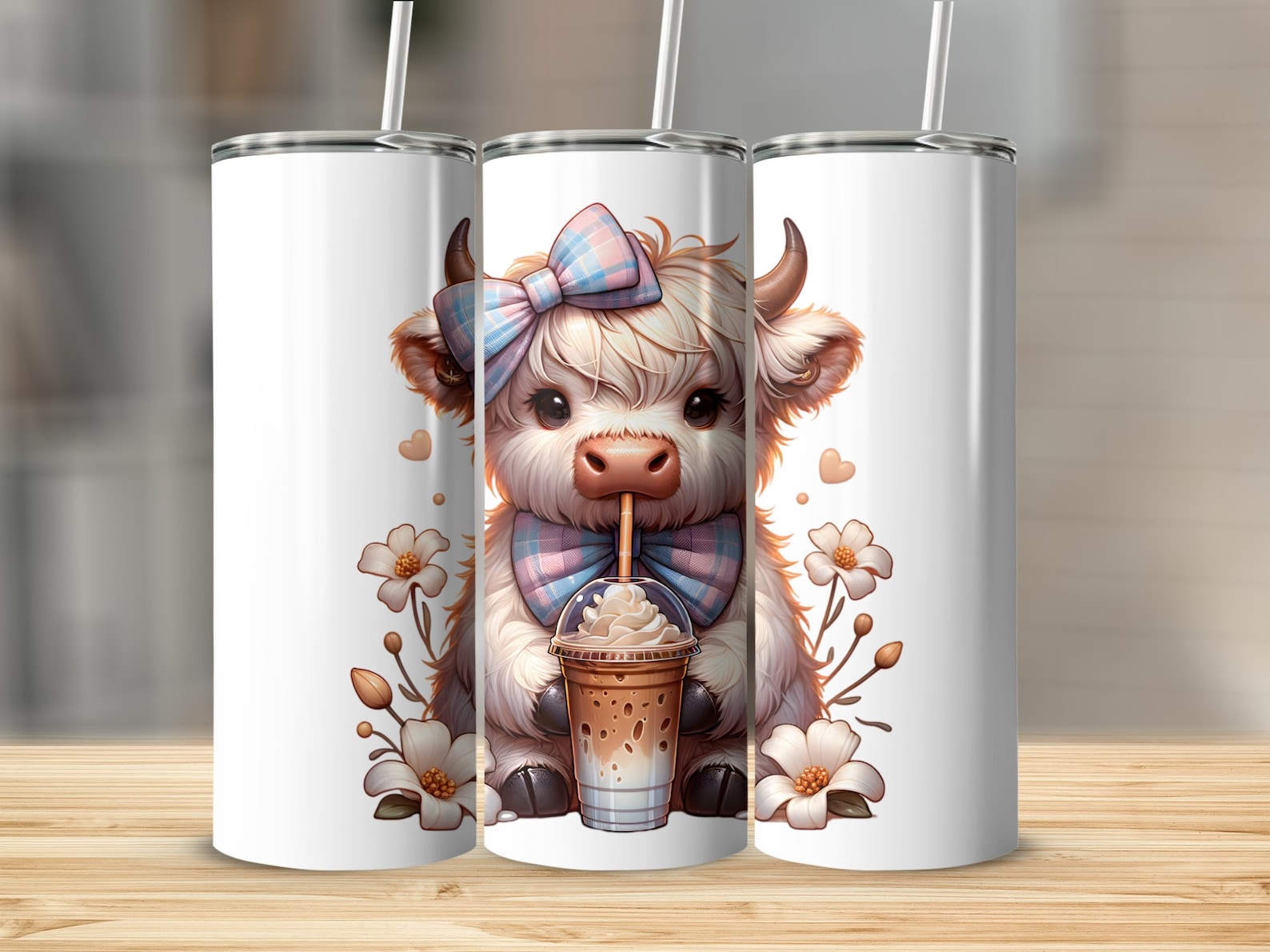 Highland Cow Coffee Clipart Cute Cow Watercolor PNG, Coffee Lover ...