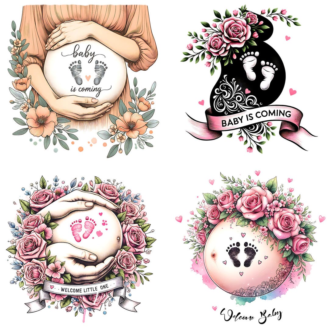 Pregnant Woman Clipart Bundle, Pregnancy PNG Graphics, Pregnancy ...