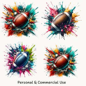 Watercolor Football Splash Clipart, Digital Download, High Quality PNG ...