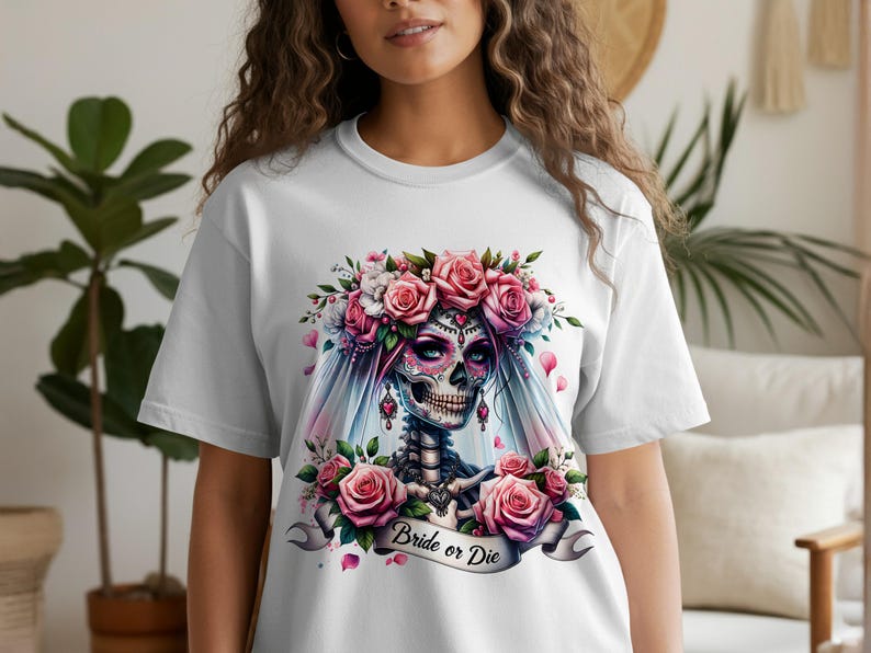 Sugar Skull Bride PNG, Day of the Dead Clipart, Bride or Die Digital ...