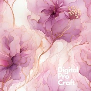 Bouquet of Flowers Alcohol Ink Digital Paper ,alcohol Ink Clipart ...