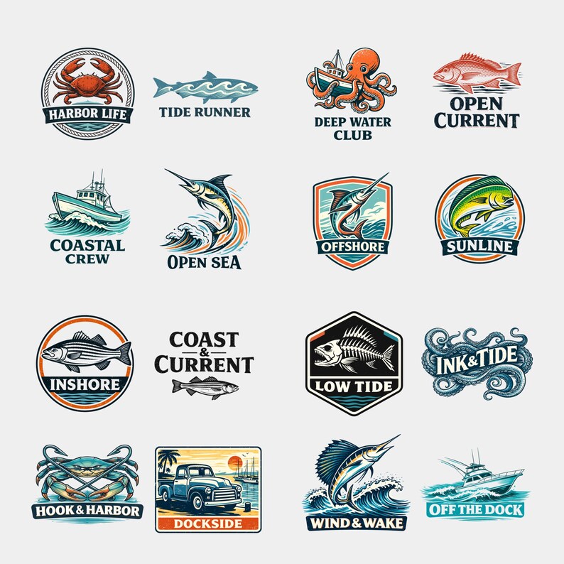 25 Salty Ocean PNG & SVG Designs, DTF Transfer, Fishing Clip Art ...