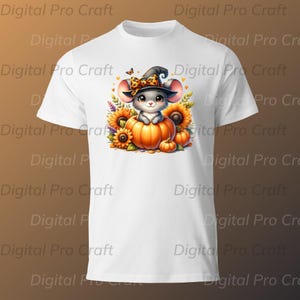 Halloween Mouse PNG Clipart With Mouse Witch Hat and Pumpkins - Festive ...