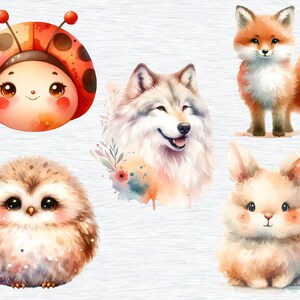 Watercolor Cute Baby Animals Nursery Clipart Cute Baby Animals Clipart ...