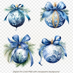 14 Blue Christmas Clipart, High Quality Png, Digital Download - Card ...