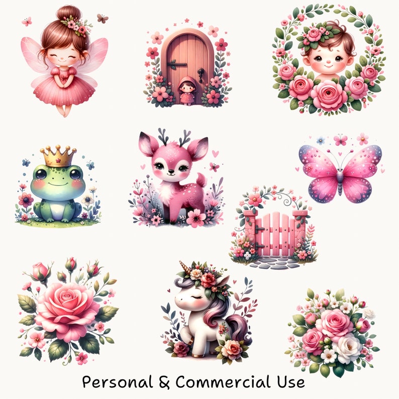 Watercolor Fairy Clipart – Pink Fairy PNG, Fairy Garden, Mushroom ...