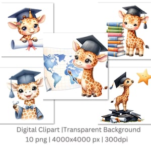 Giraffe Graduation Clipart, Giraffe Clipart, Graduation Clipart ...
