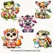 Cute Summer Animals PNG Clipart Watercolor Tropical Animals in Hawaiian ...