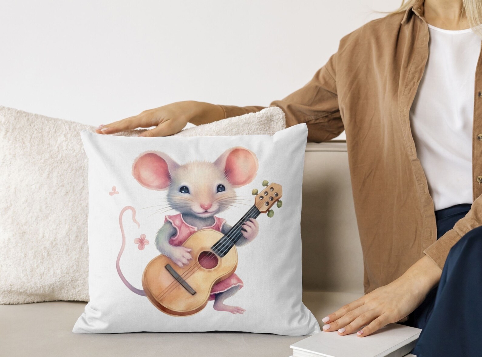 Watercolor Little Pink Mouse Clipart - Fairytale Mice 12 PNG Digital ...
