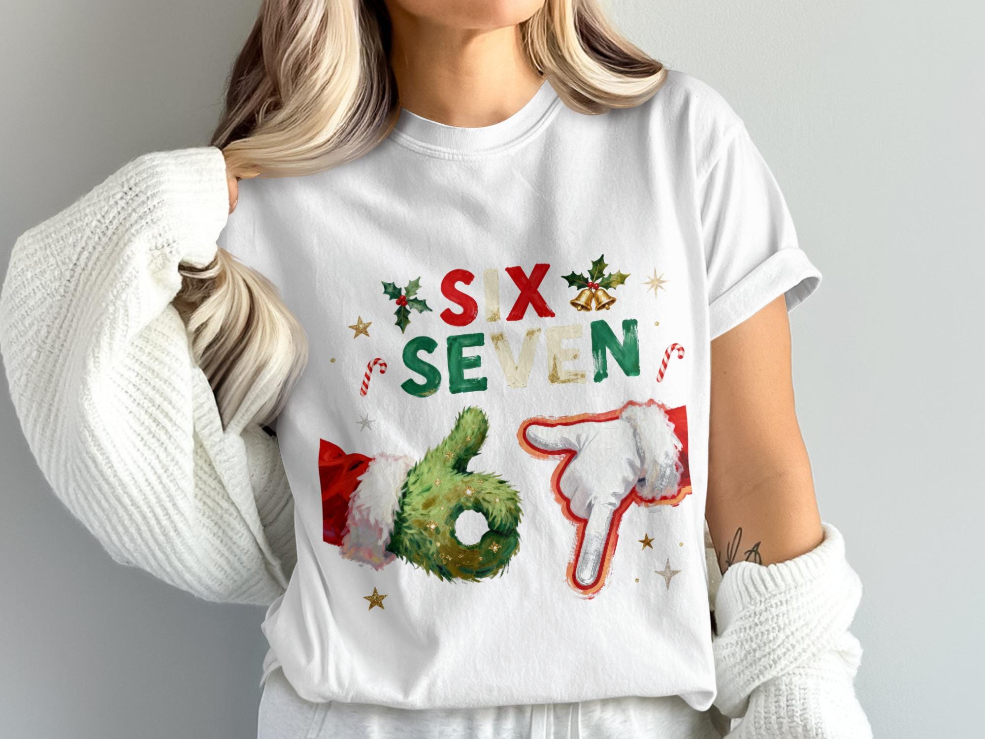 Six Seven Png Christmas Design, Santa Grinch Hand Png, Holiday Digital ...