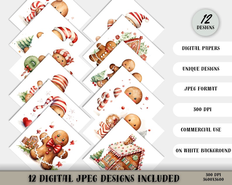 16 Gingerbread Man Clipart, Set1, High Quality Jpgs,digital Download ...
