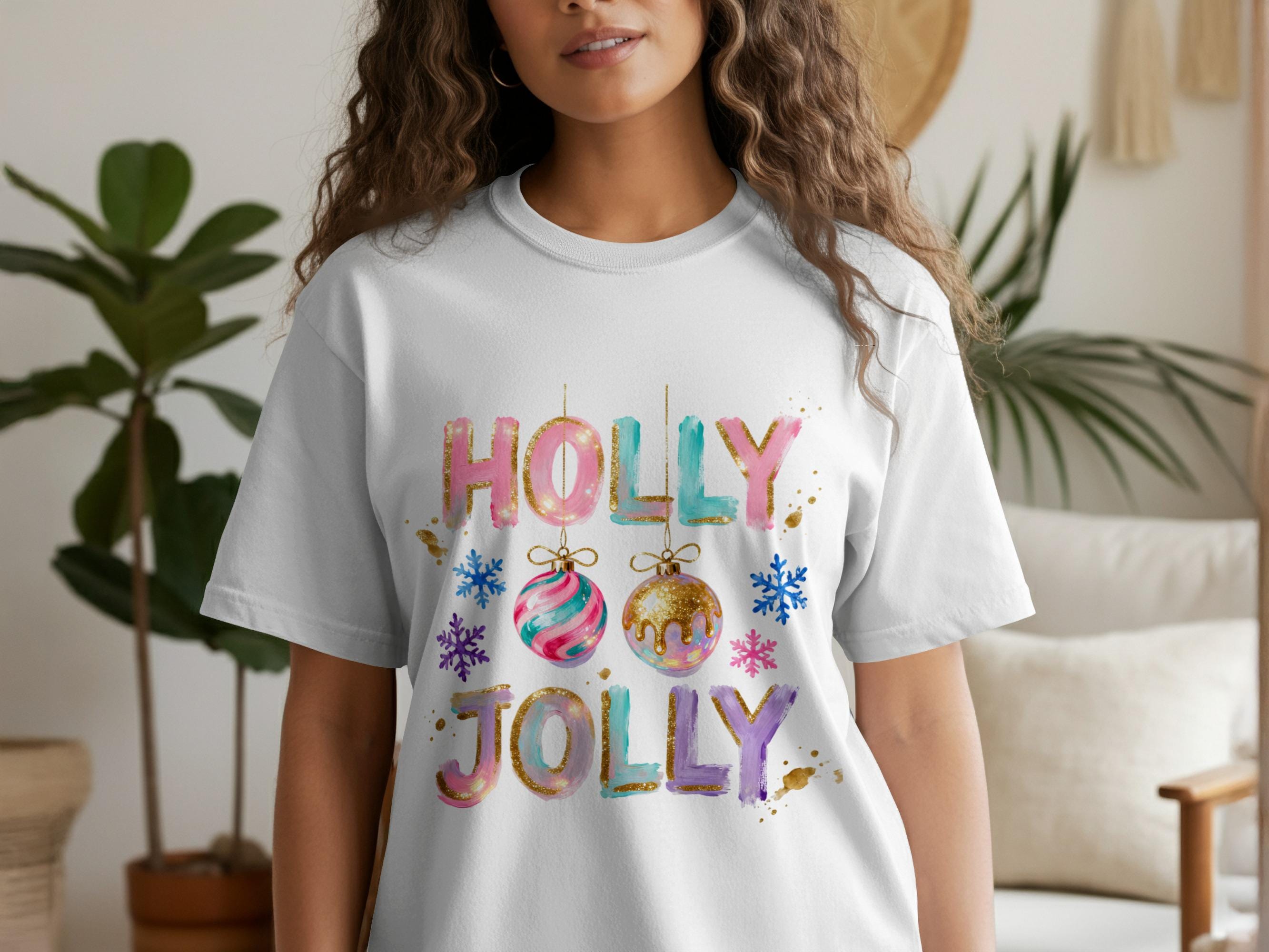 Holly Jolly Christmas PNG, Holiday Clipart, Festive Digital Download ...